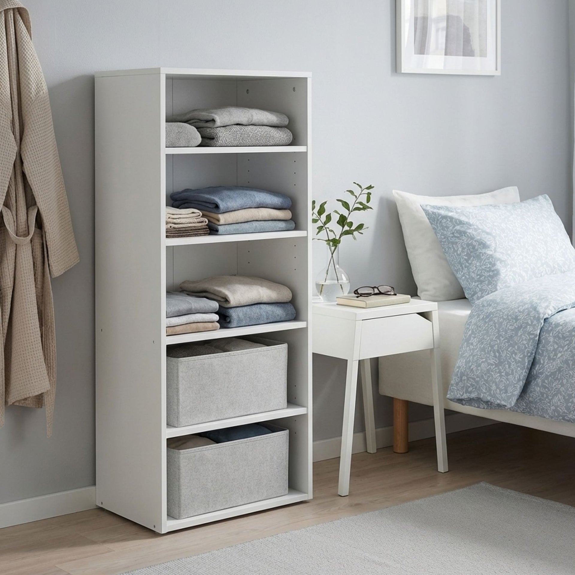 PAYETTE 5 Shelf Wardrobe - WHITE | Smart Storage Solution – Treasurebox