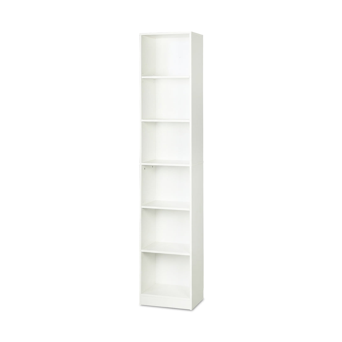 Nivo 6 Tier Slim Bookshelf Display Shelf - White – Treasurebox