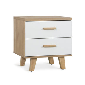 Alton Bedside Table - Natural + White – Treasurebox