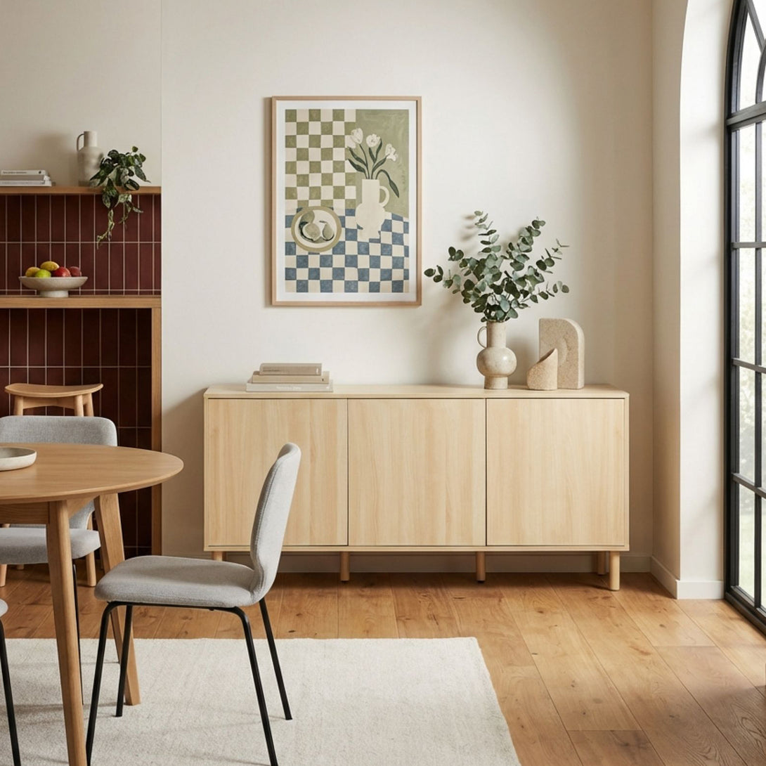 Custer Sideboard Buffet Table - Oak for Contemporary Decor – Treasurebox