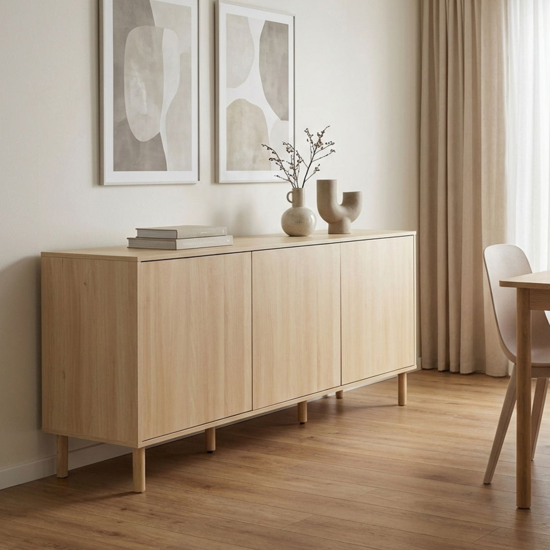 Custer Sideboard Buffet Table - Oak for Contemporary Decor – Treasurebox