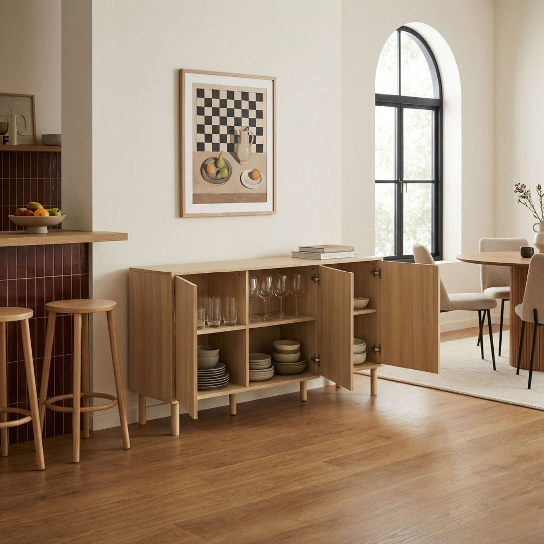 Custer Sideboard Buffet Table - Oak for Contemporary Decor – Treasurebox