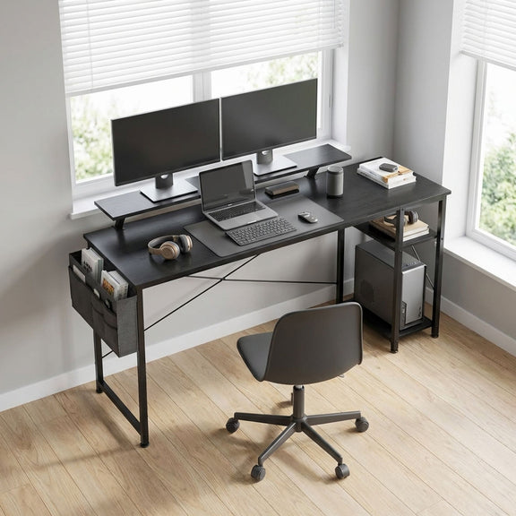 Logan 160cm Computer Desk with Storage Bag - Black – Treasurebox