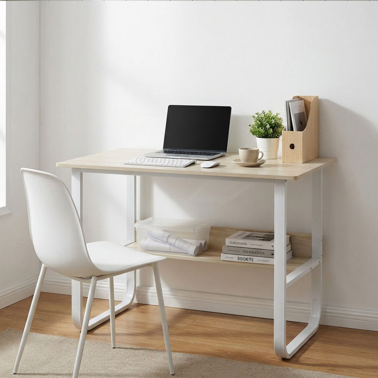 Andrea 100cm Computer Desk - Minimalist White Design – Treasurebox