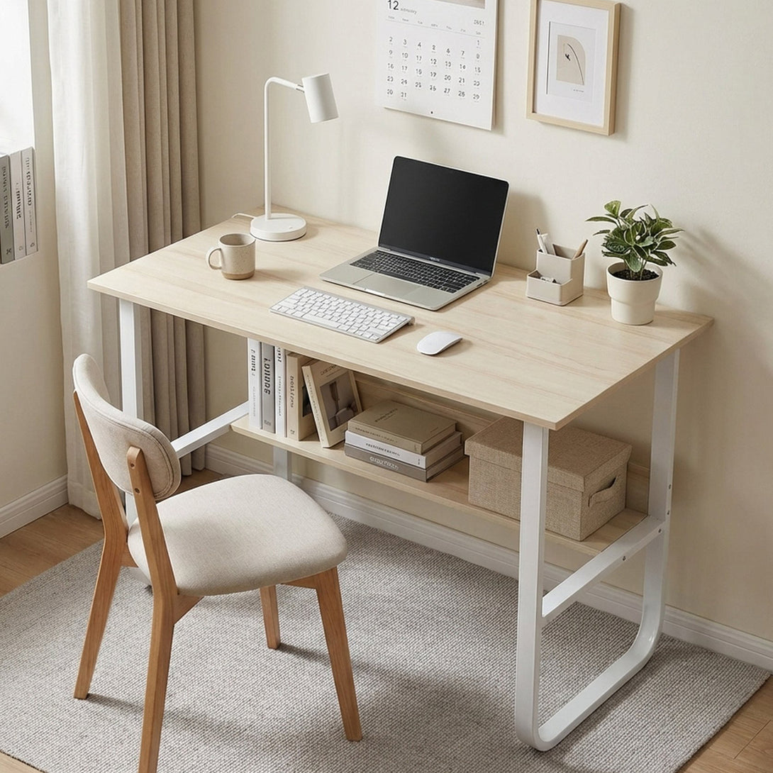 Andrea 100cm Computer Desk - Minimalist White Design – Treasurebox