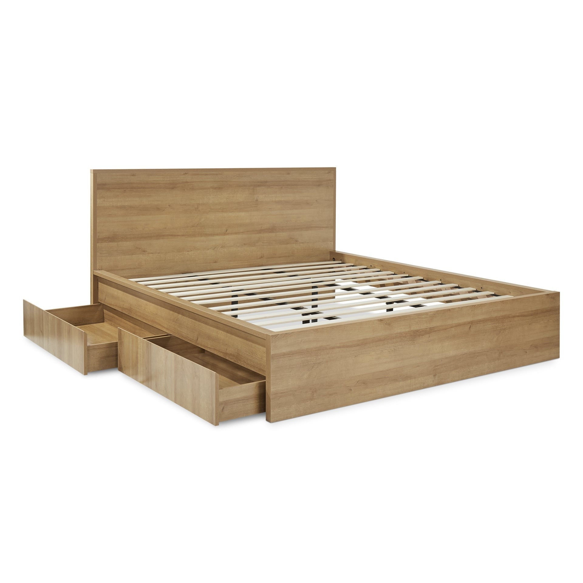 Harris Super King Bed Frame with Storage - Oak – Treasurebox