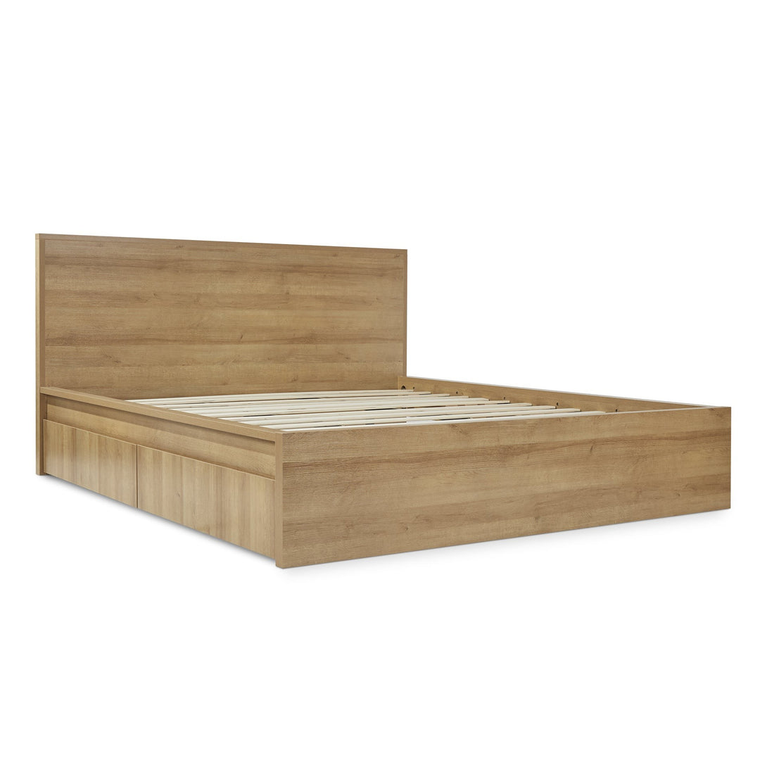 Harris Super King Bed Frame with Storage - Oak – Treasurebox