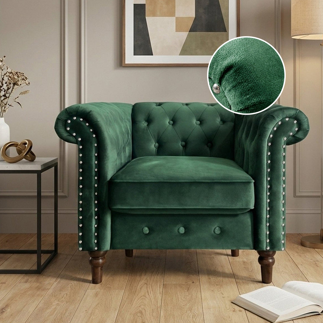 Chesley Velvet Occasional Chair - Green Elegance – Treasurebox
