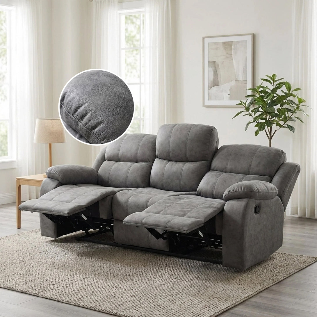 Wilson 3 Seater Recliner Sofa - Stylish Comfort in Grey – Treasurebox