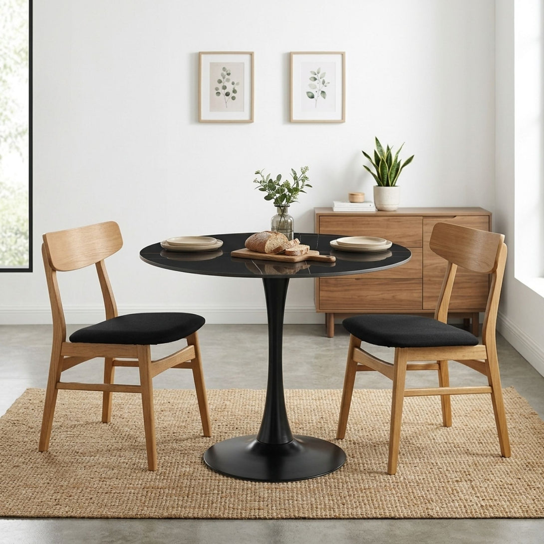 Tulesso Round Dining Table 80x75cm - Golden Black – Treasurebox