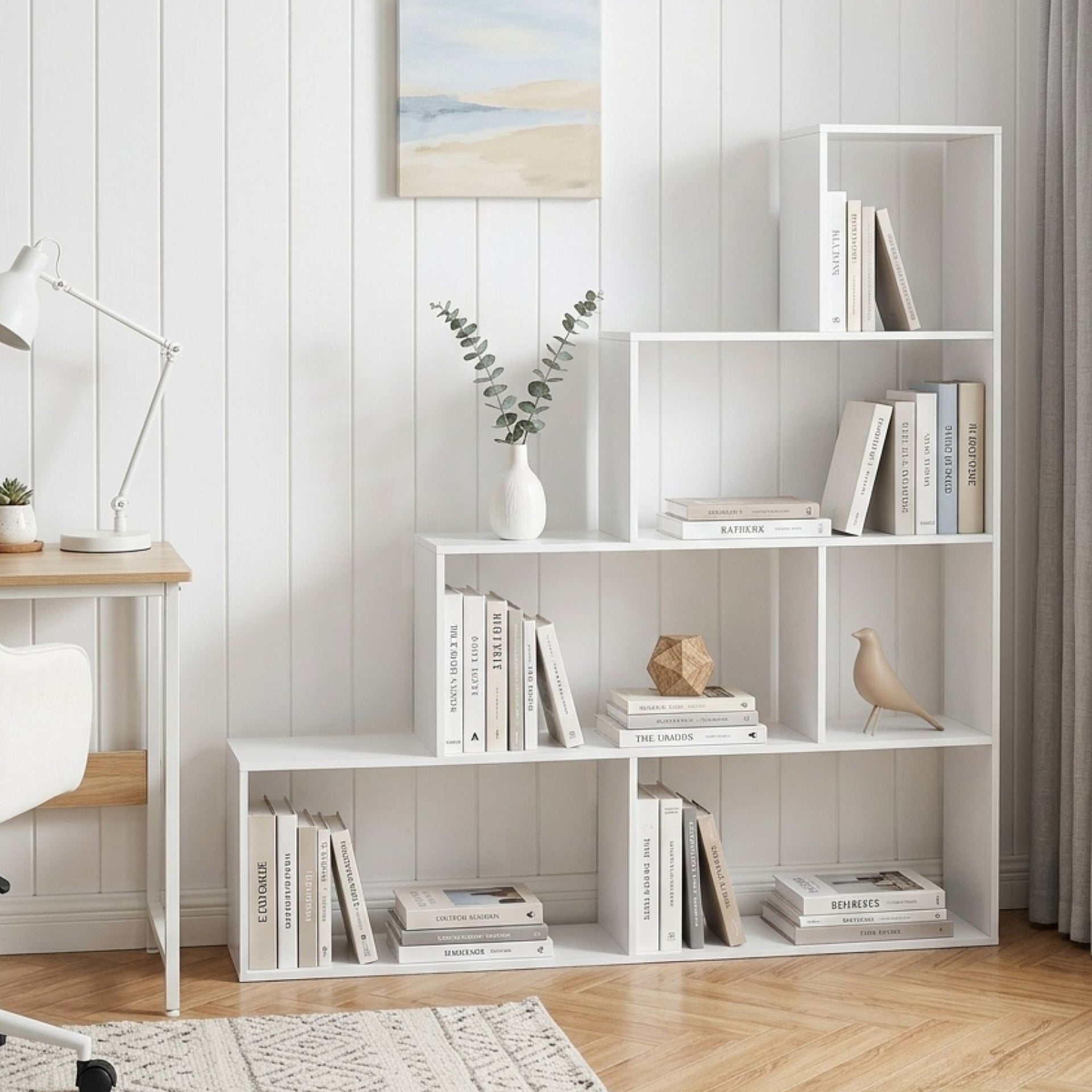 Stepa Bookshelf Display Shelf - White – Treasurebox