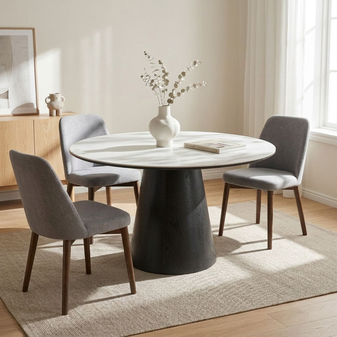 Consera 120cm Ceramic Round Dining Table - White – Treasurebox