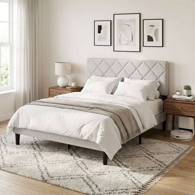 Drift Double Bed Frame - Light Taupe – Treasurebox