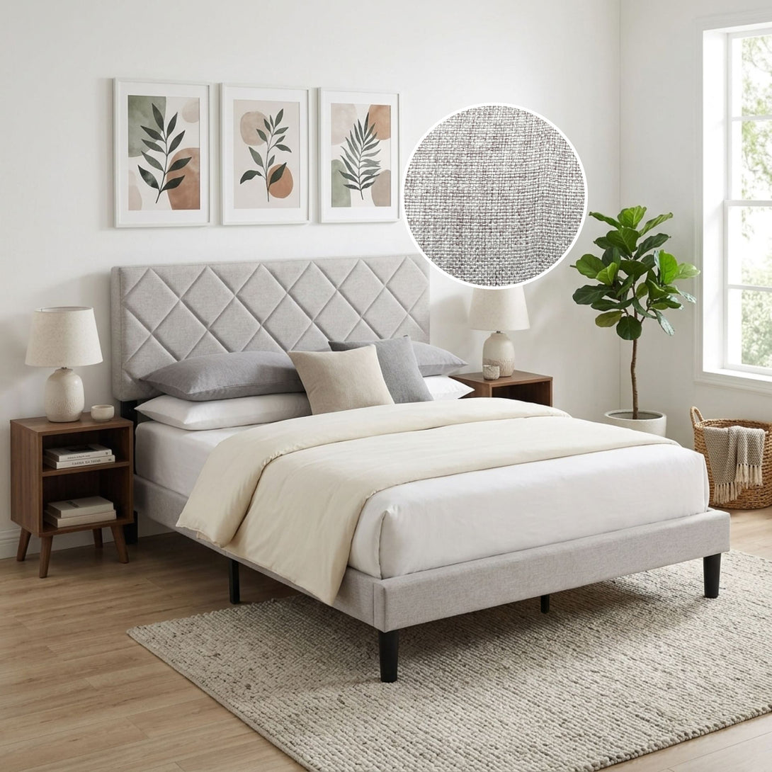 Drift Double Bed Frame - Light Taupe – Treasurebox