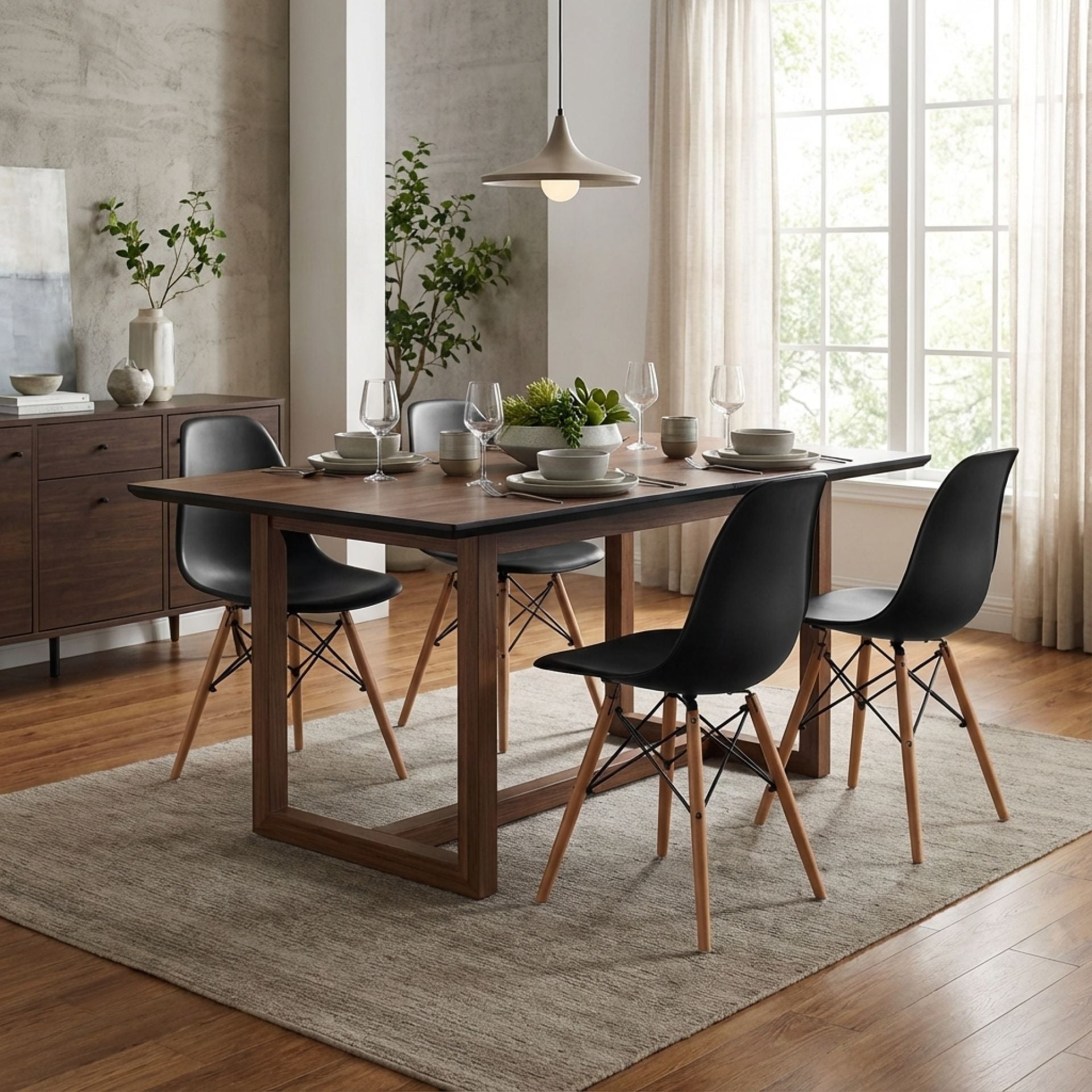 Maya Dining Chair Eiffel Tower Replica - Set of 4 - Black – Treasurebox