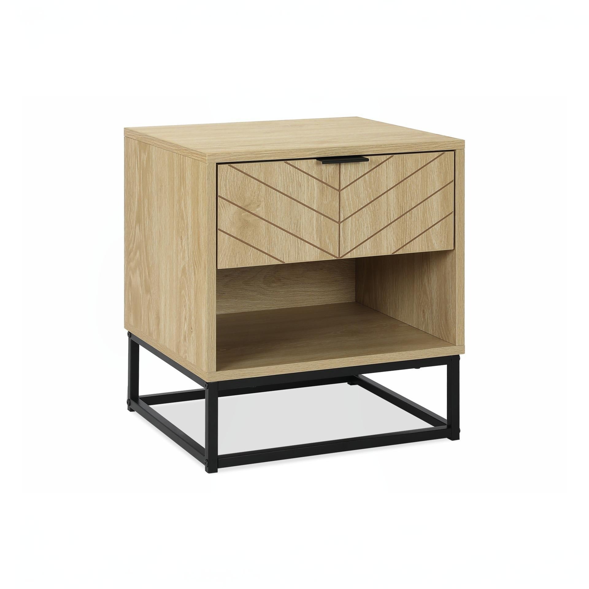 Crovo Wooden Bedside Table - Modern Scandinavian Style – Treasurebox