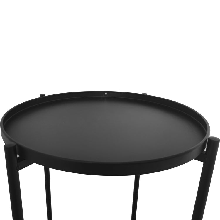 Zen Round Coffee Table with Shelf - Black – Treasurebox