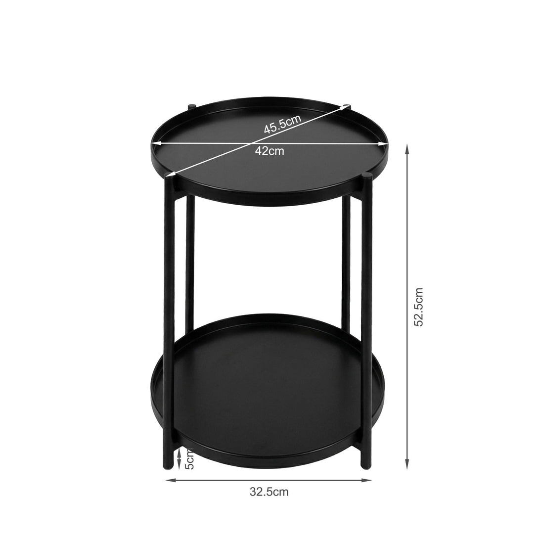 Zen Round Coffee Table with Shelf - Black – Treasurebox