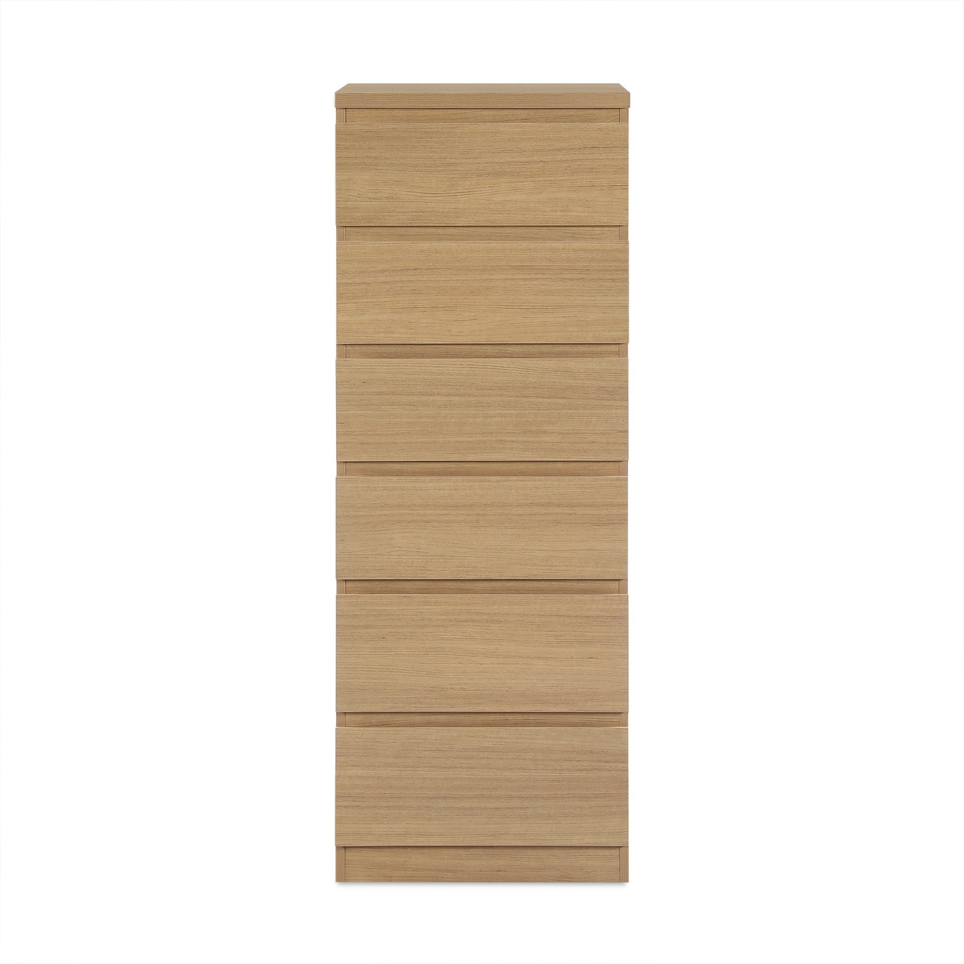 TONGASS 6 Drawer Slim Tallboy - OAK | Modern Storage – Treasurebox