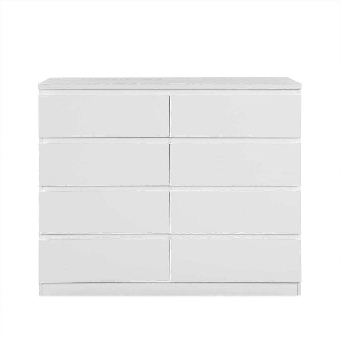 Angeles High Gloss 8 Drawer Lowboy - White – Treasurebox