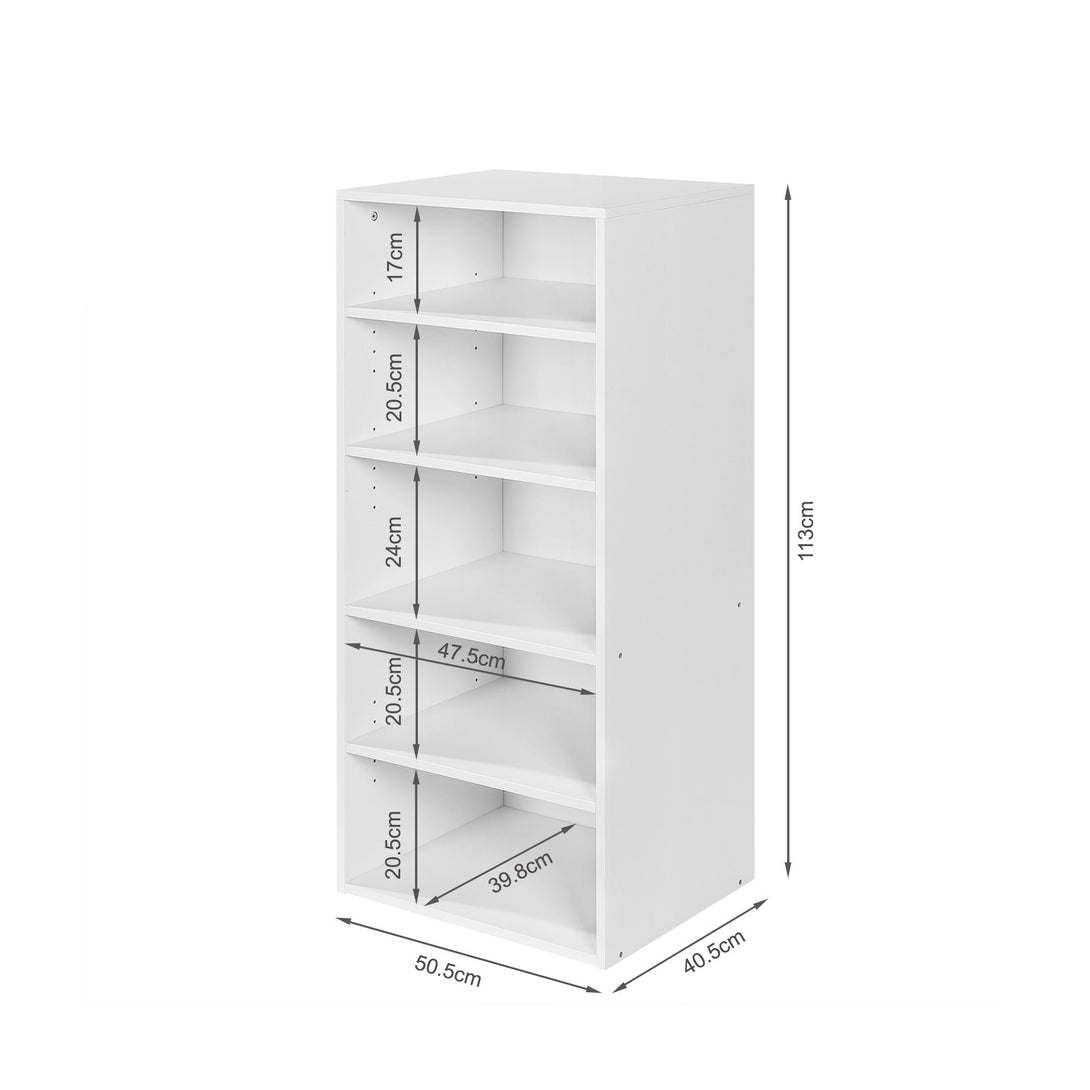 PAYETTE 5 Shelf Wardrobe - WHITE | Smart Storage Solution – Treasurebox