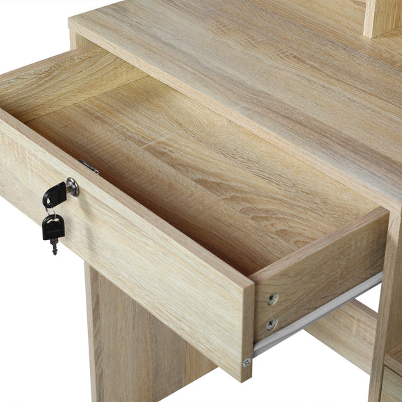 GARDENIA 2 Piece Dressing Table with Mirror & Stool Set - Oak – Treasurebox
