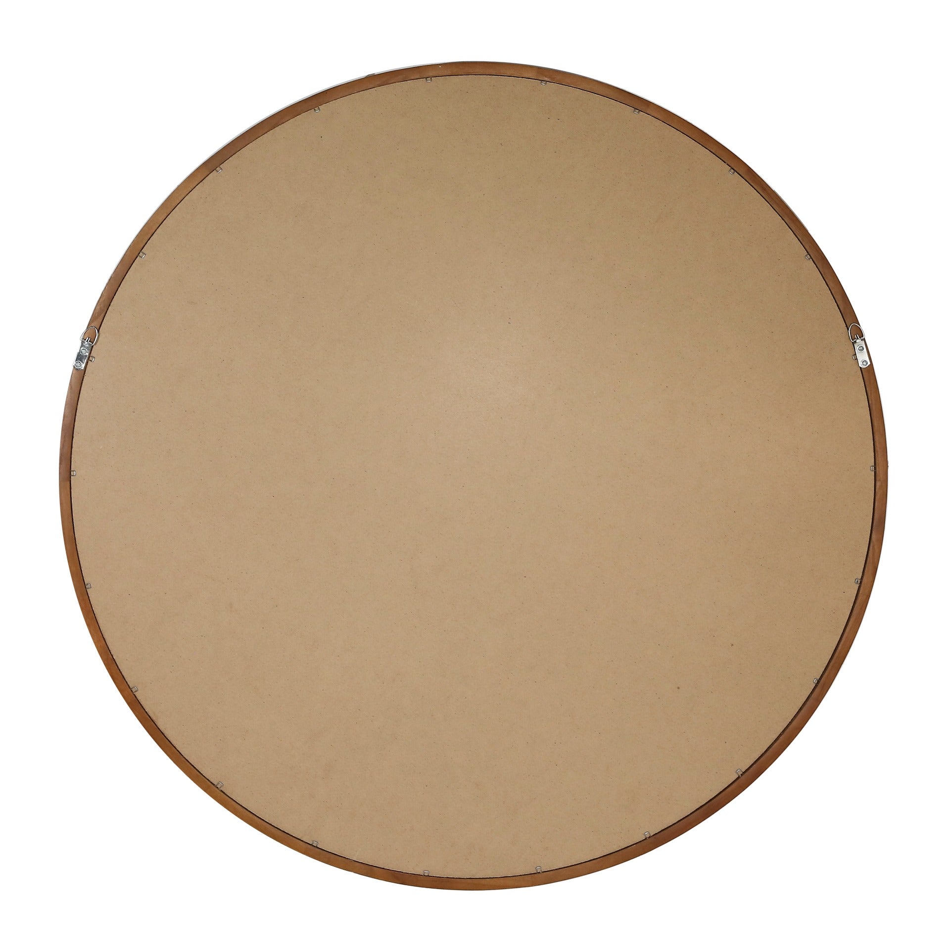 Echo Round Wooden Framed Wall Mirror 80cm - Dark Wood – Treasurebox