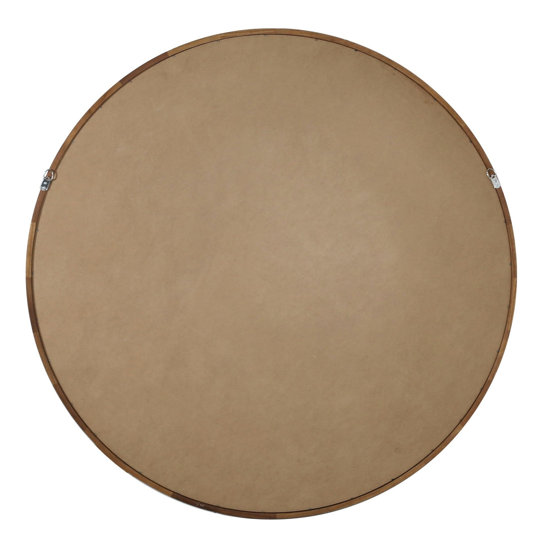 Echo Round Wooden Framed Wall Mirror 120cm - Dark Wood – Treasurebox