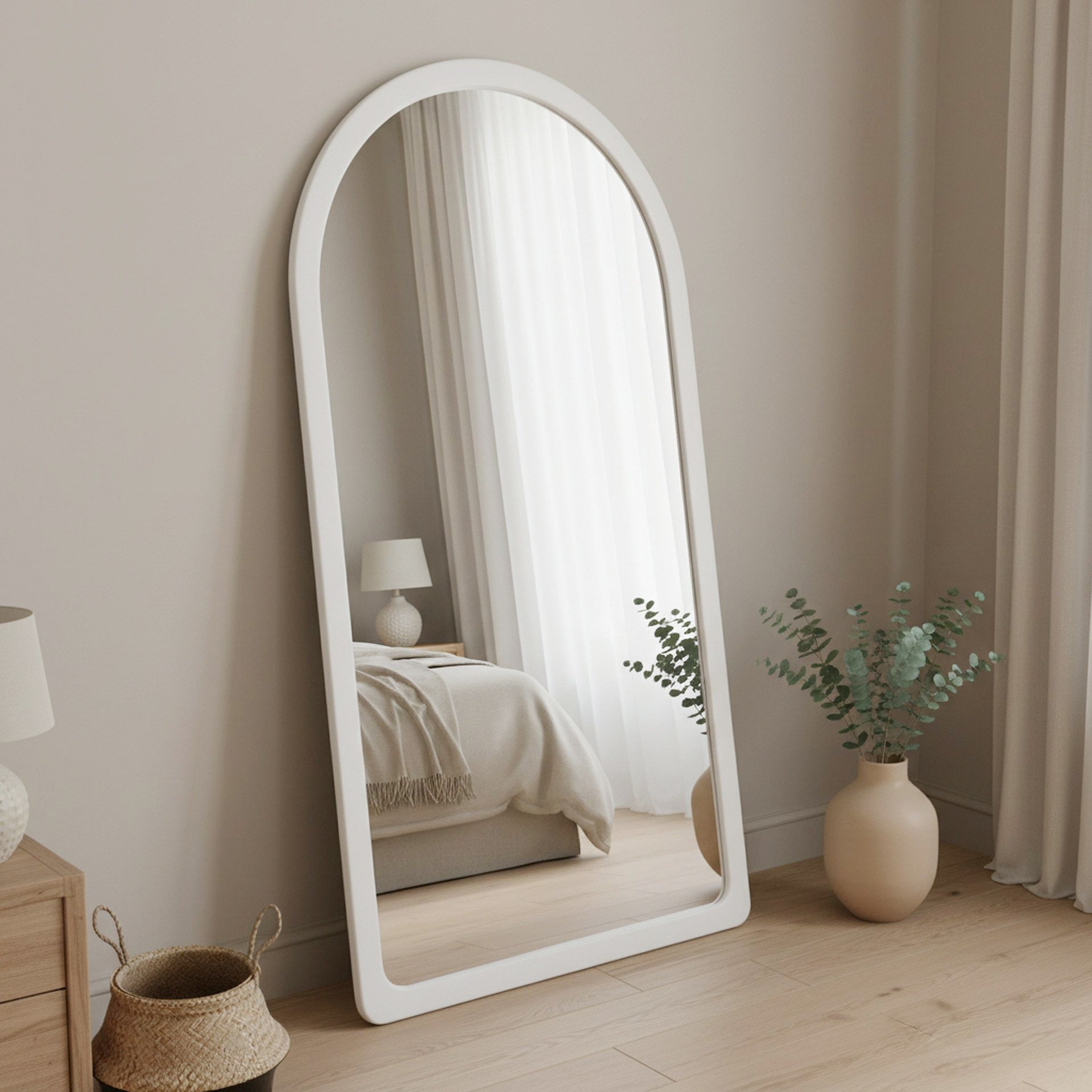 Eden Arched Full Length Mirror 190cm - White | Stylish Decor – Treasurebox