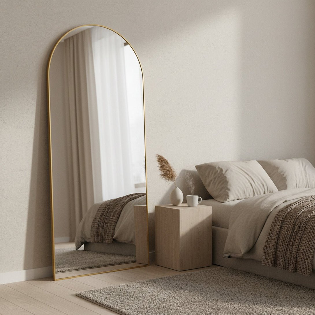 Archie Metal Arched Full Length Mirror - Gold – Treasurebox