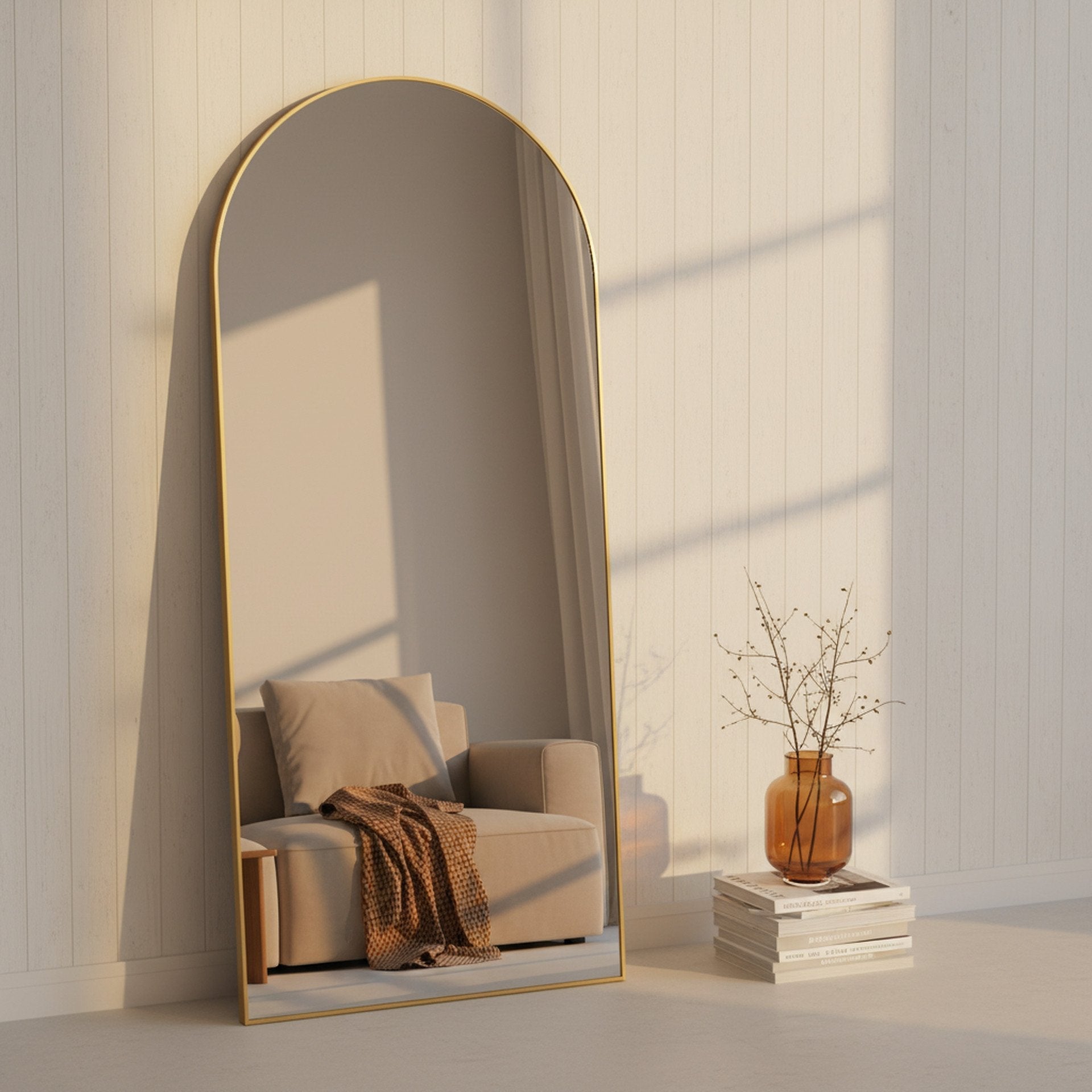 Archie Metal Arched Full Length Mirror - Gold – Treasurebox