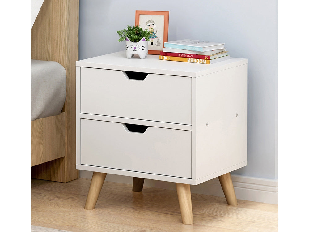 LOY Bedside Table Nightstand - Scandi White Style – Treasurebox