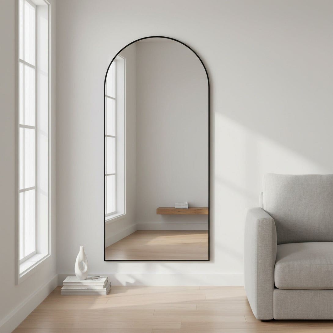 Archie Metal Arched Full Length Mirror - Black – Treasurebox
