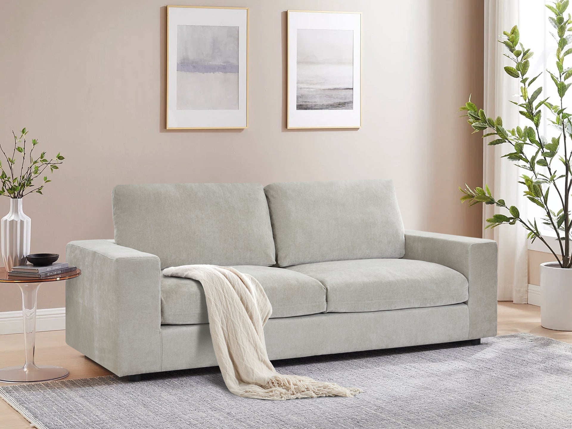 Hamden 3 Seater Sofa - Light Grey Elegance – Treasurebox