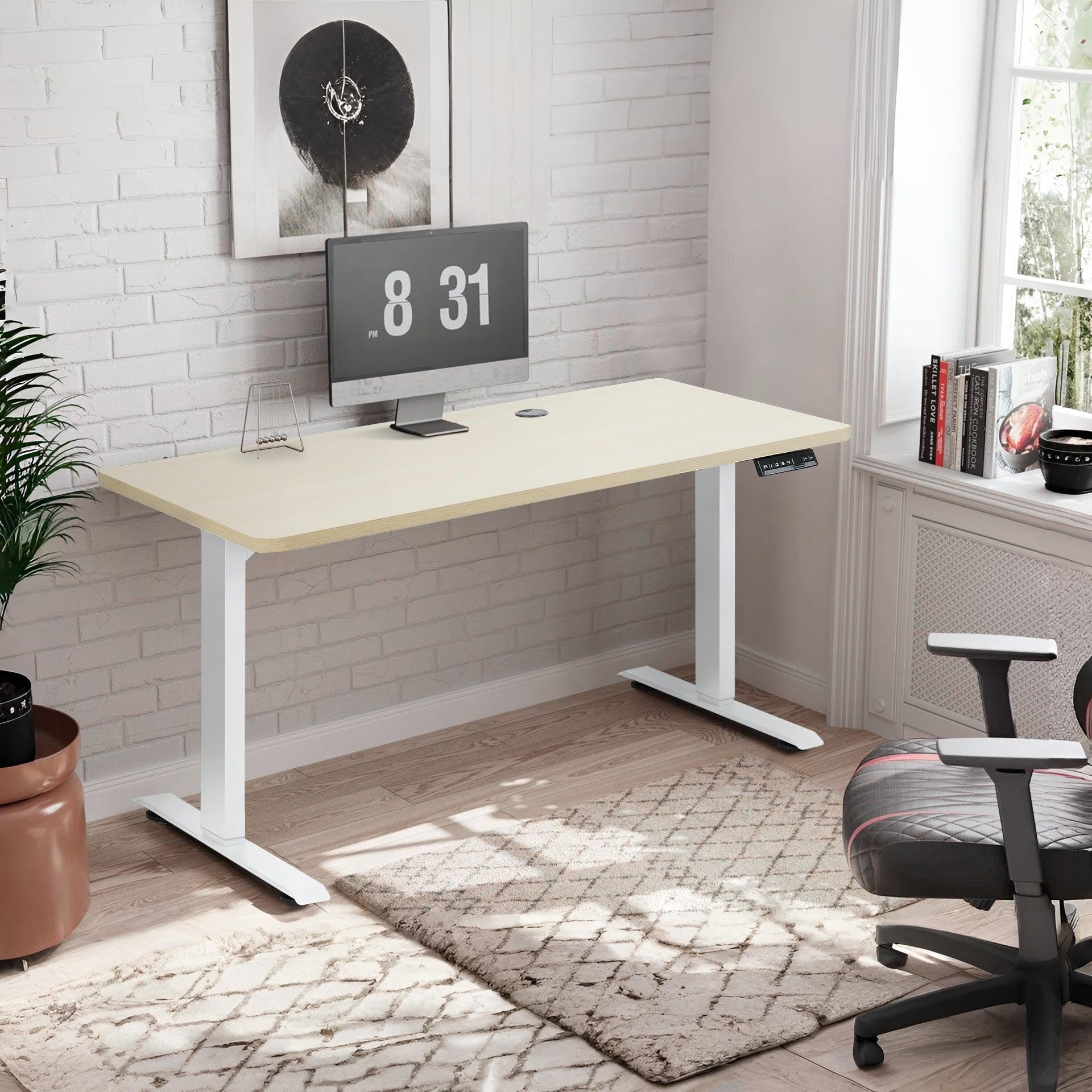 Bennie 140cm Electric Standing Desk - Beige – Treasurebox