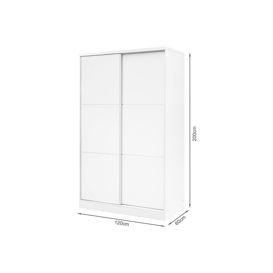 Tonto 120cm Wardrobe With Sliding Doors - White – Treasurebox