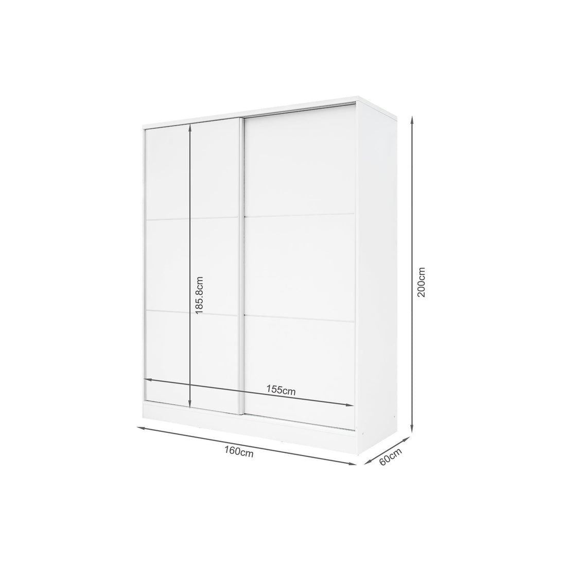 Tonto 160cm Wardrobe With Sliding Doors - White – Treasurebox