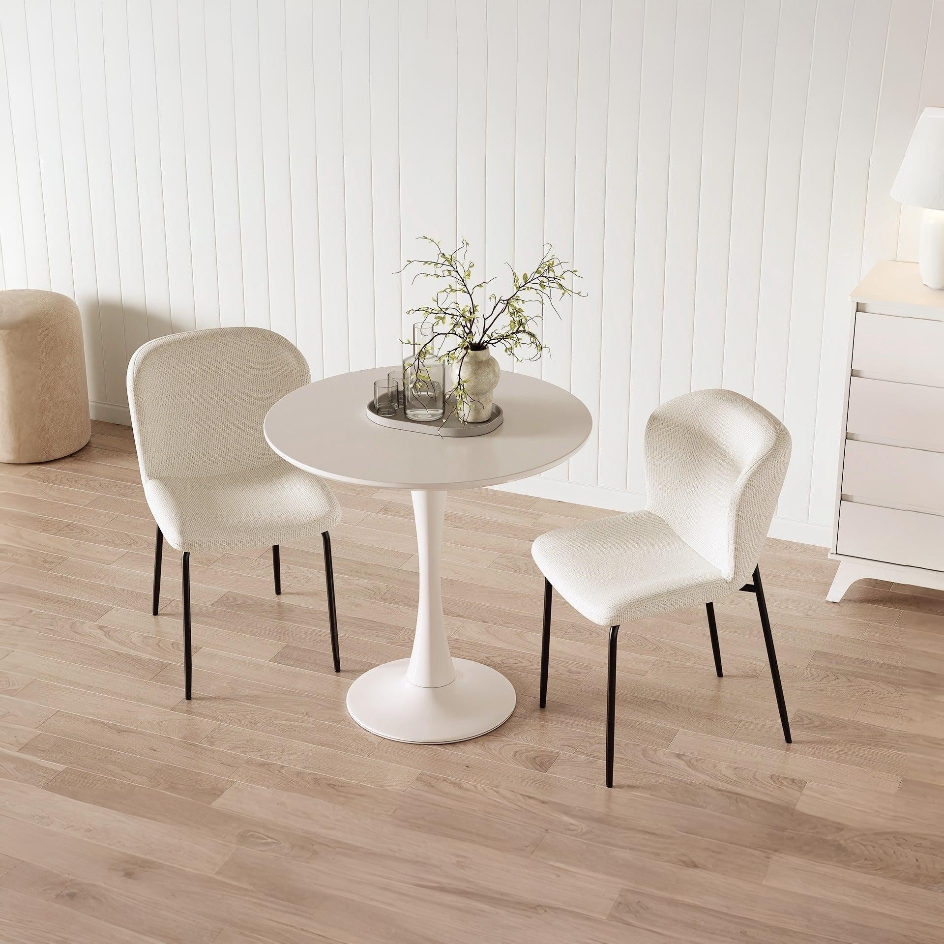 Alex Round Dining Table 80 x 75cm - White – Treasurebox