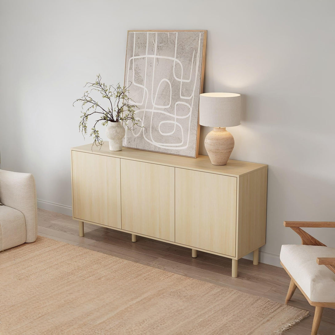 Custer Sideboard Buffet Table - Oak for Contemporary Decor – Treasurebox