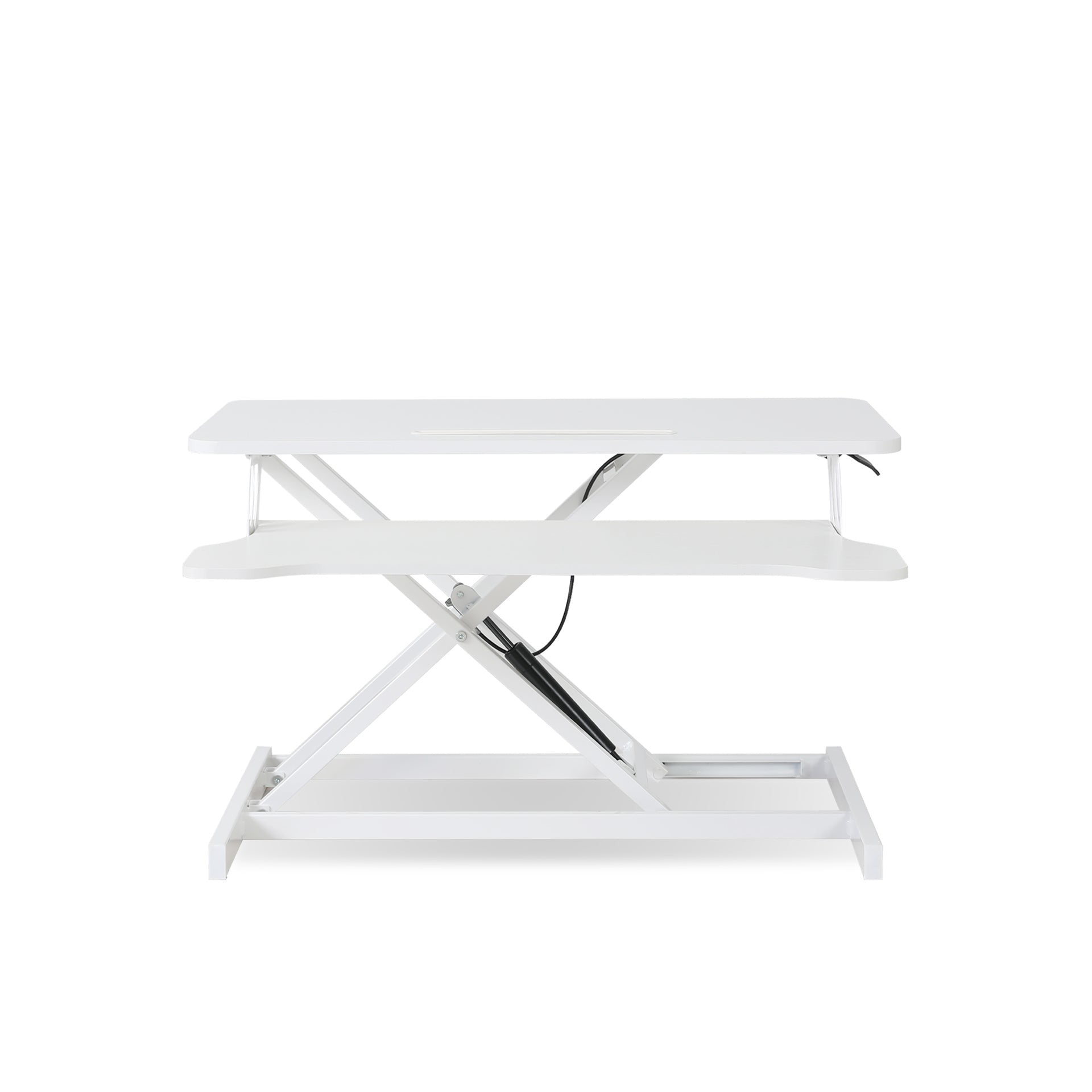 Sit-Stand Desk Converter with Keyboard Tray - White – Treasurebox