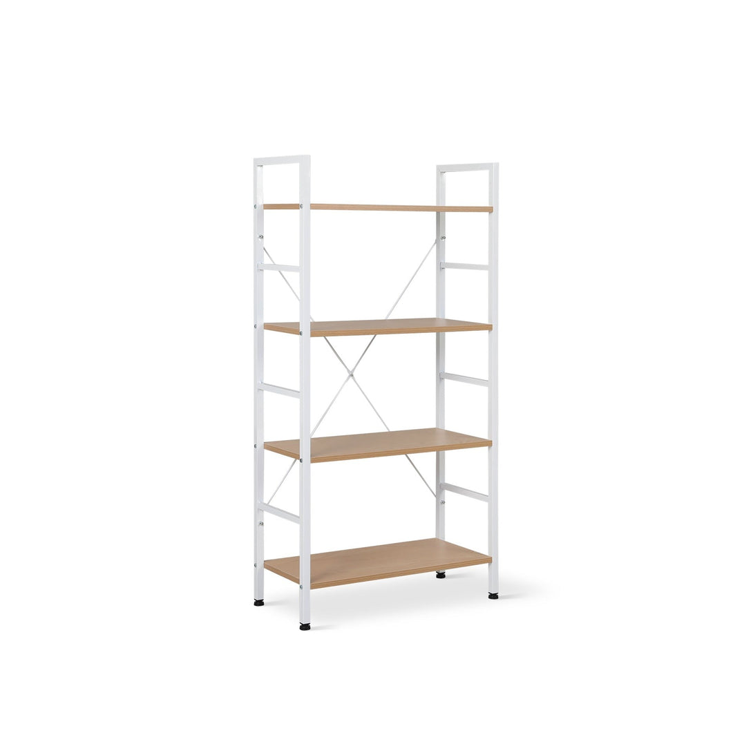 Hikuai 4 Tier Bookshelf - Natural + White – Treasurebox
