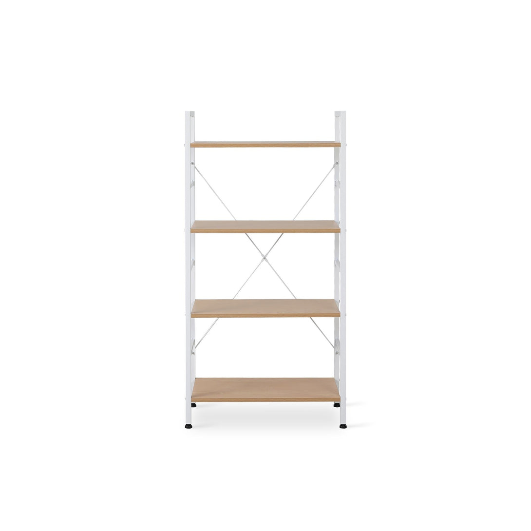 Hikuai 4 Tier Bookshelf - Natural + White – Treasurebox