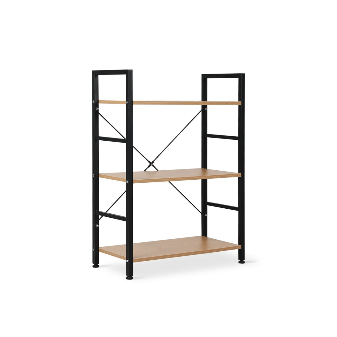 Hikuai 3 Tier Bookshelf - Natural + Black – Treasurebox
