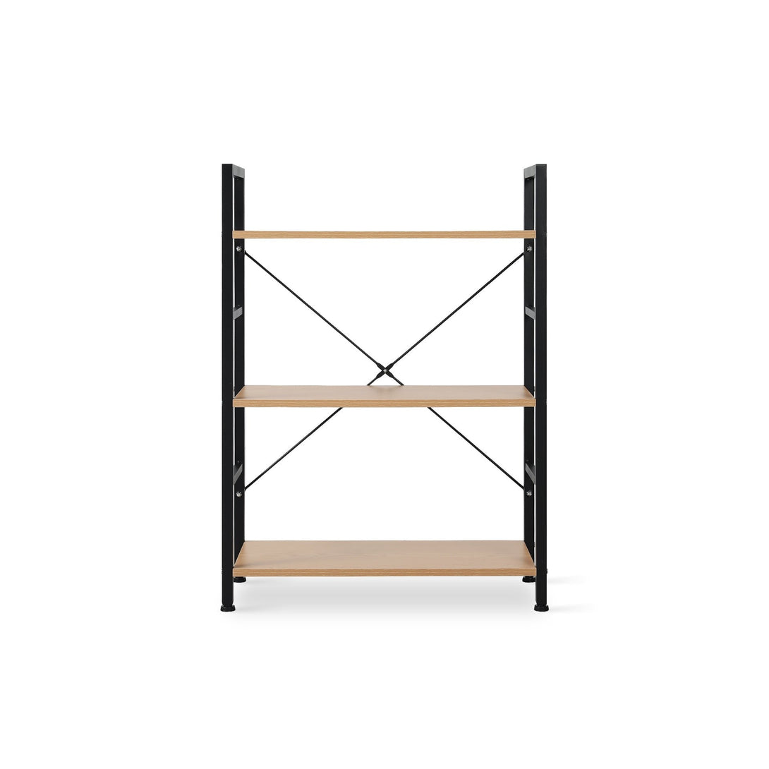 Hikuai 3 Tier Bookshelf - Natural + Black – Treasurebox