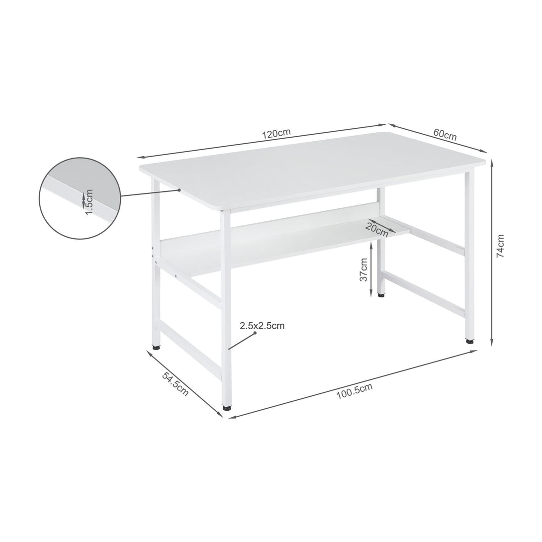 Carter 120cm Computer Desk - White – Treasurebox