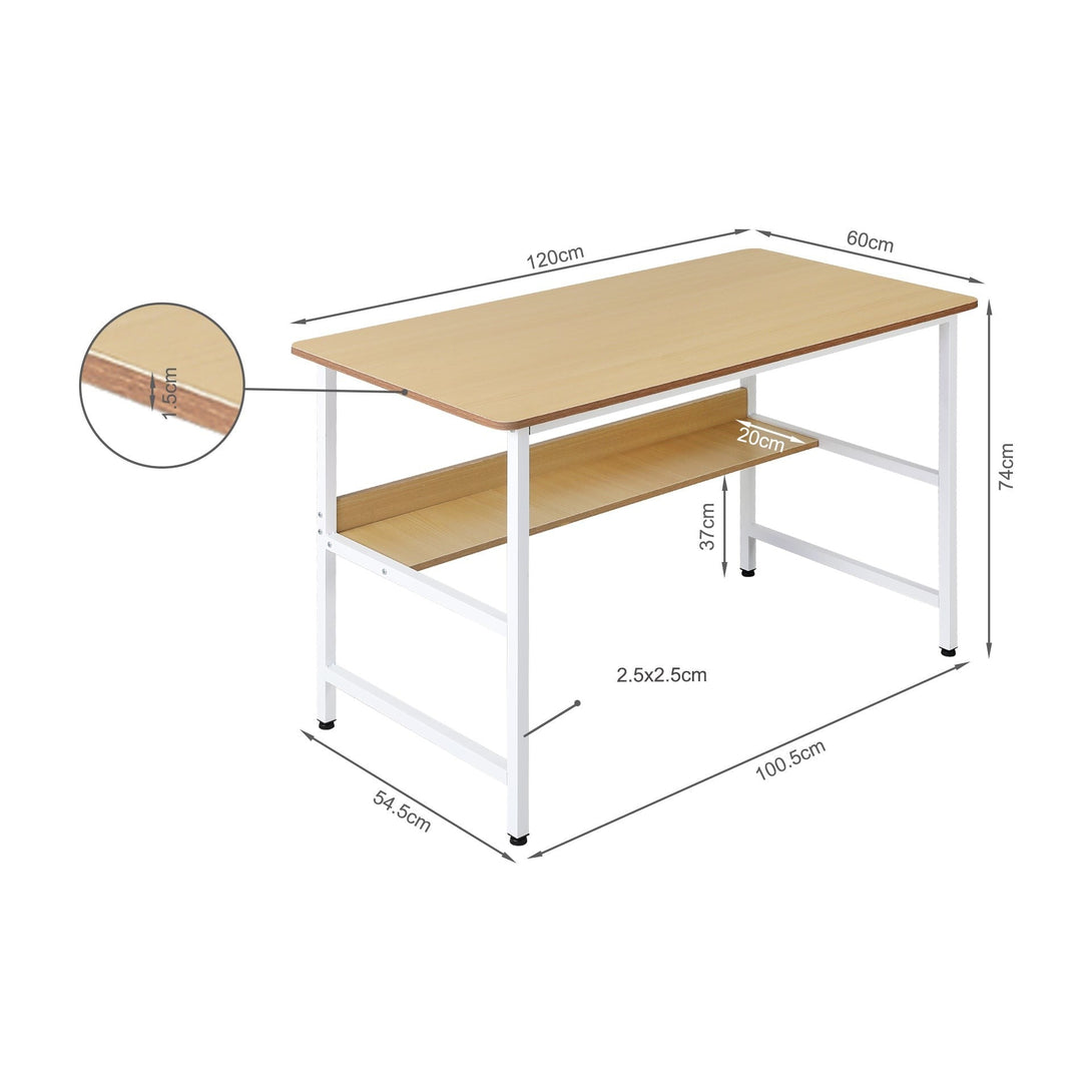 Carter 120cm Computer Desk - Maple + White – Treasurebox