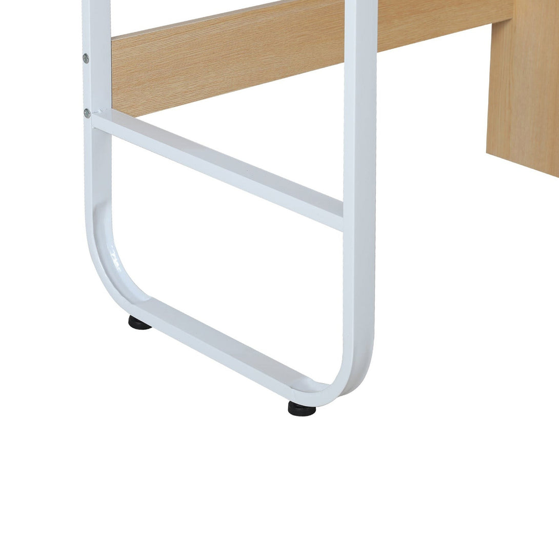 Gavin 120cm Computer Desk with Drawers - Natural + White – Treasurebox