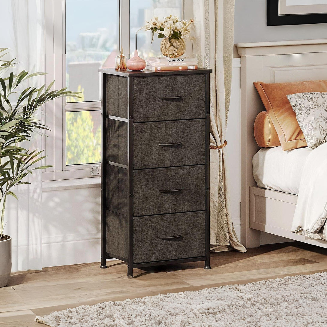 Hailey 4 Drawers Tallboy - Black | Stylish Storage Solution – Treasurebox