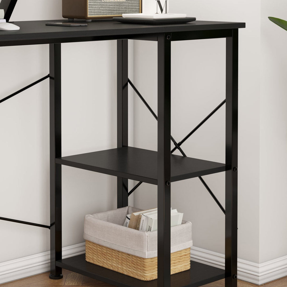 Logan 160cm Computer Desk with Storage Bag - Black – Treasurebox