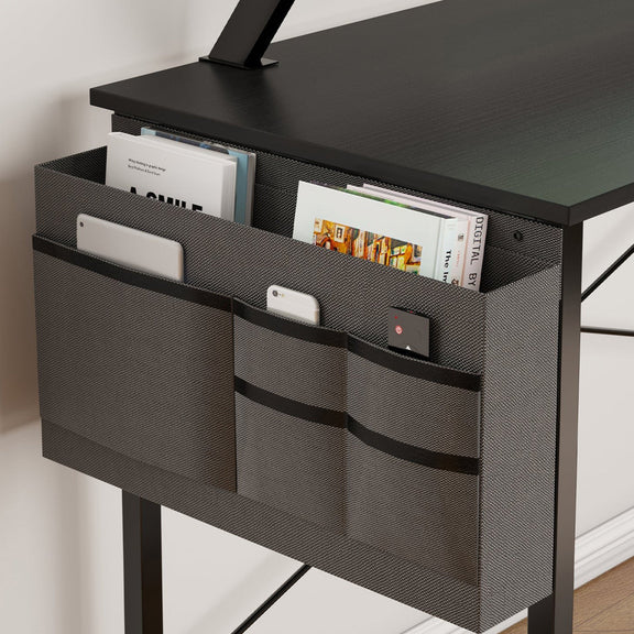 Logan 160cm Computer Desk with Storage Bag - Black – Treasurebox
